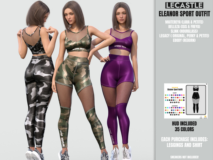 Second Life Marketplace Lecastle Eleanor Sport Outfit Demo
